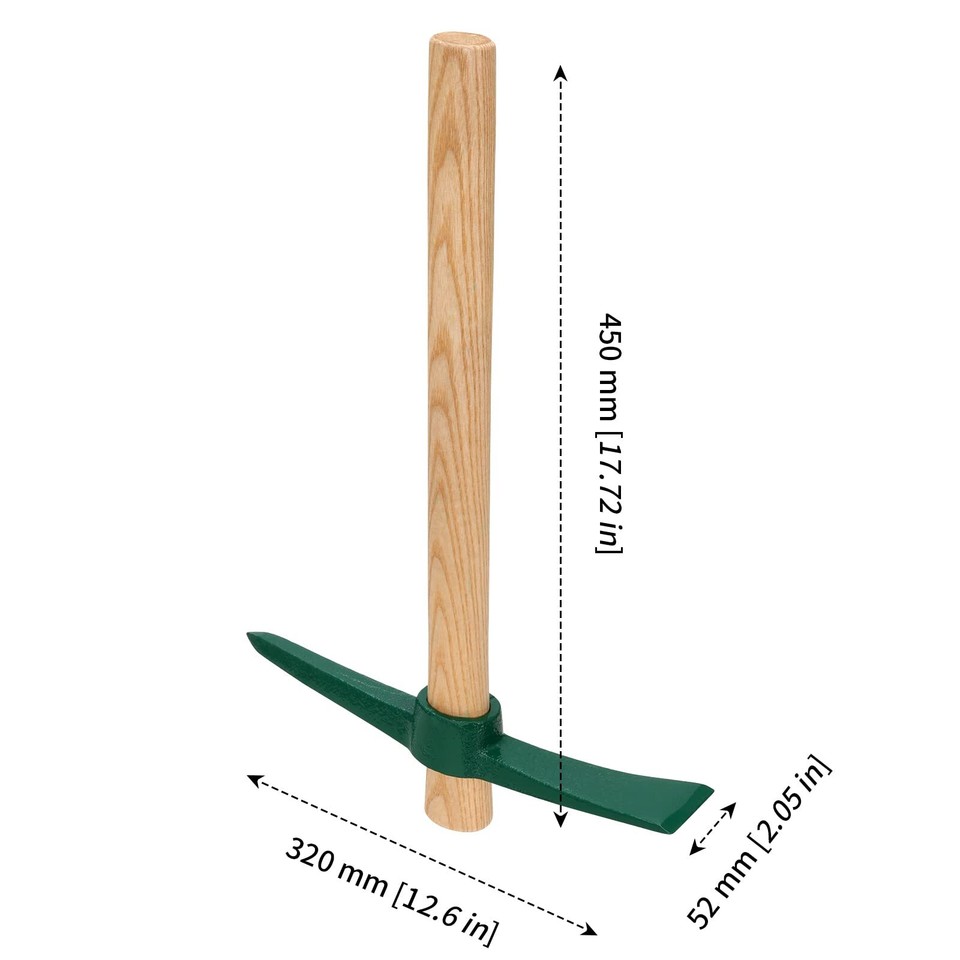 2 Pcs 17.7 Inch Garden Pickaxe Mattock Small Garden Pick Axe Tool With ...