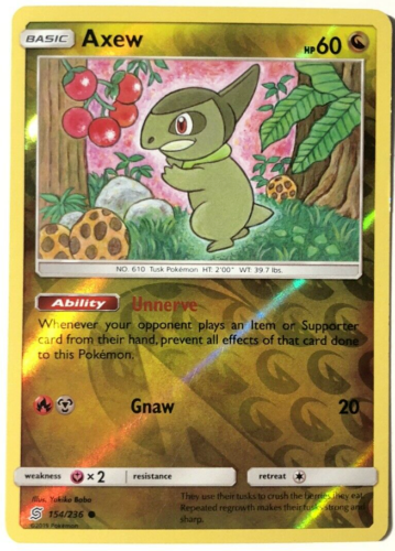 Axew - 154/236 - Reverse Holo - Unified Minds - Pokemon - NM/M | eBay