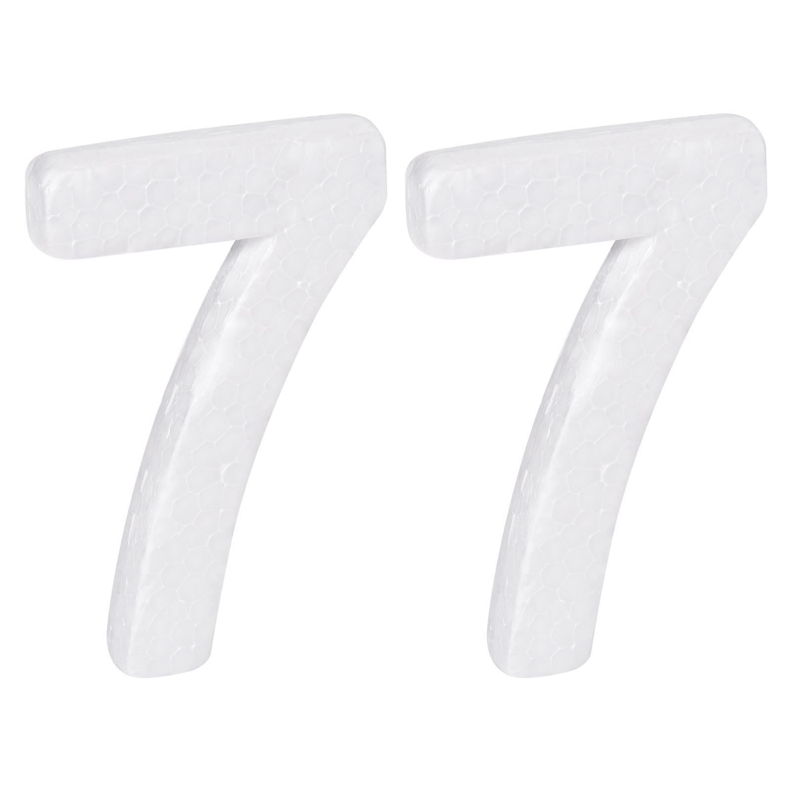 Foam Numbers 7 Numeral EPS White Polystyrene Number 100mm/4 Inch, Pack ...
