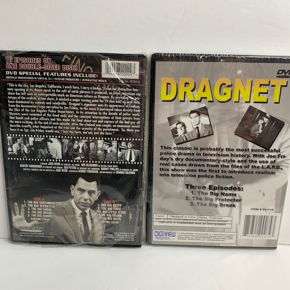 Lot of 2 Dragnet dvds - Vol 1 & Vol 3 SEALED | eBay
