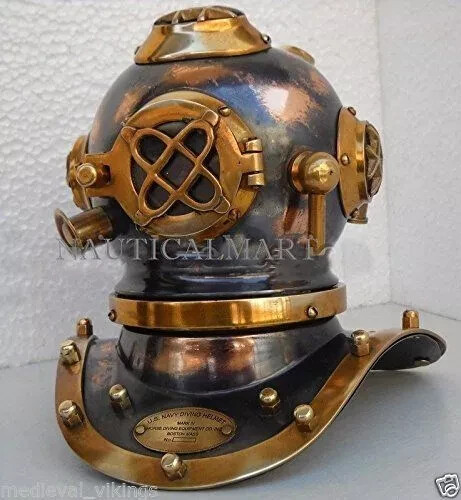 Mini Diving Helmet Divers helmet U.S Navy Mark IV Deep Sea Antique ...