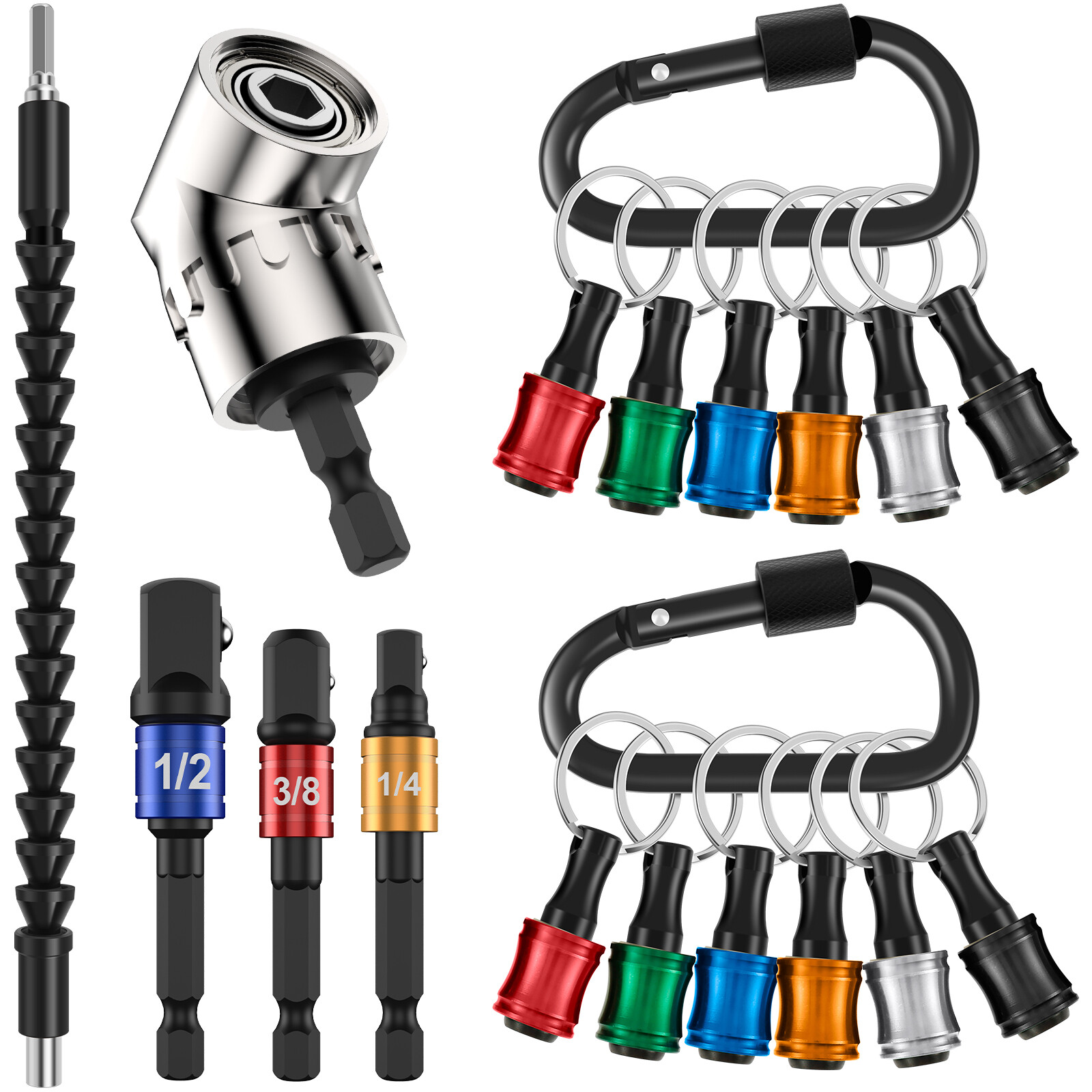 12Pcs 1/4" Hex Shank Screwdriver Bit Holder Quick Release Drill Bit ...