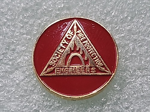 Vintage SFPE Society of Fire Protection Engineers Triangle Logo Pin Red ...