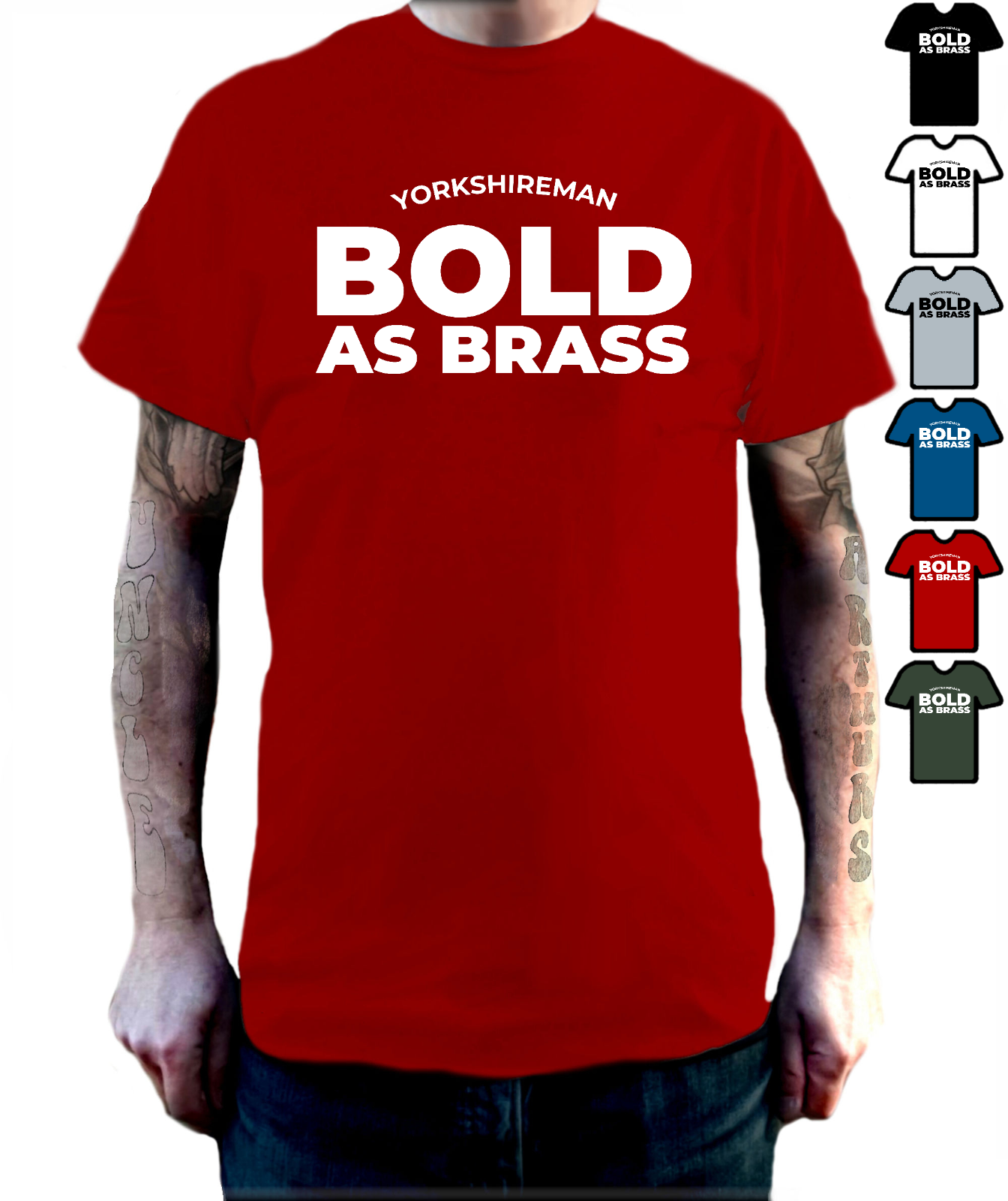 Funny Yorkshire Tshirt Yorkshireman Bold As Brass T Shirt. Gift For Men ...