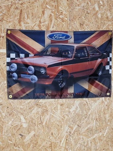 Drapeau "Ford Escort MK2 1978" Vintage 60x90cm - Idéal Déco Garage Loft ...