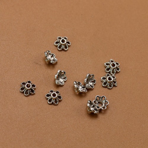 100 Pcs Silver Flower Bead Caps Flower Bead Caps Jewellery Making | eBay