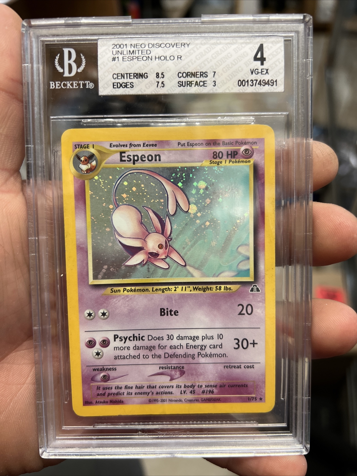 Pokémon TCG Espeon Neo Discovery 1/75 Holo Unlimited Holo Rare for sale ...