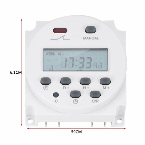 DC 12V Digital LCD Power Programmable Timer Time Switch Relay 16A Amps W7E9 | eBay