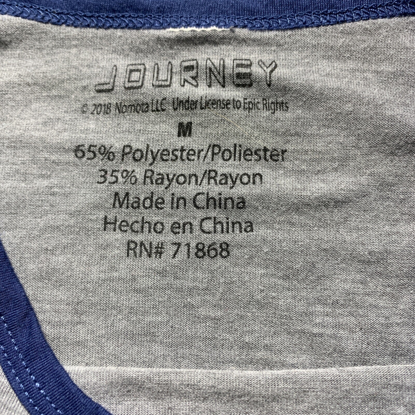 Journey T Shirt ESC4P3 3/4 Size Adult MEDIUM Ragland Concert Music ...