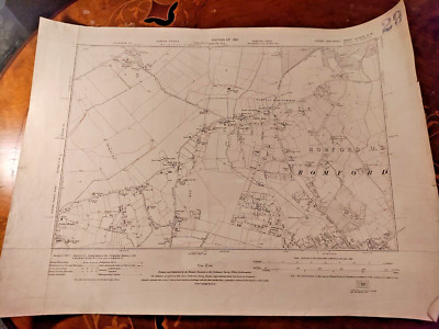 Original 1921 OS Map Sheet Romford Collier Row Common Hainault Little ...