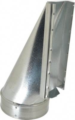 6" ID Galvanized Duct End Stack Boot 3-1/4" Long x 10" Wide, Standard ...