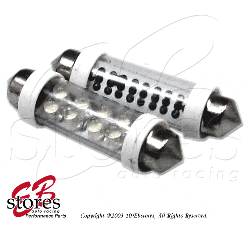 White Trunk Cargo Light 8 LED 42mm Bulbs 2pcs 578 212-2 214-2 (1 Pair ...