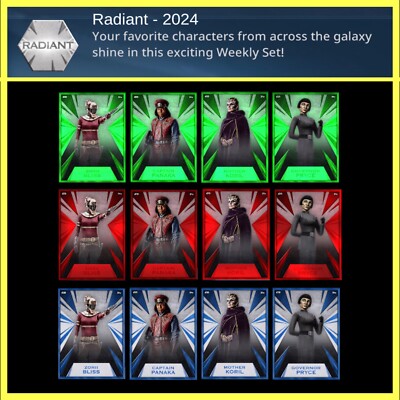 WEEK 12 WAVE 3 PART 2 RADIANT 24 GREEN+RED+BLUE-TOPPS STAR WARS CARD ...