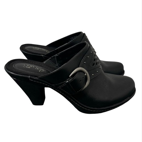 EuroSoft Sofft Womens Size 7.5M Coraline Black Leather Heeled Clogs ...