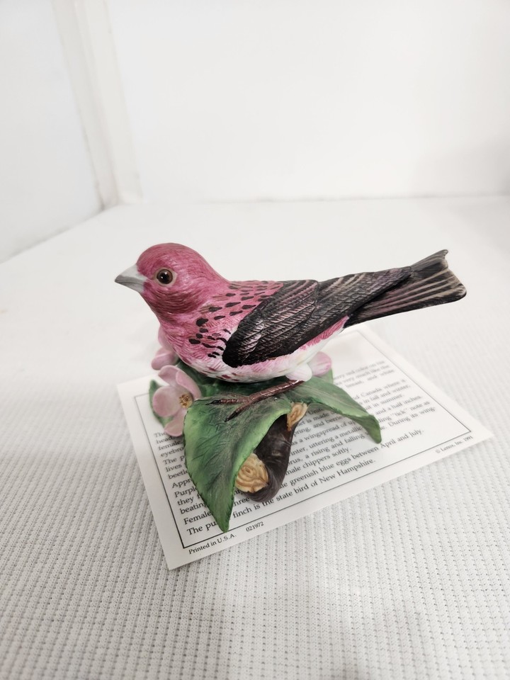 Lenox Purple Finch Bird Figurine, Porcelain, Vintage, 1991 EXCELLENT ...