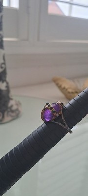 Scarab Beetle African Amethyst And Malachite Black Spinal 925 Silver ...
