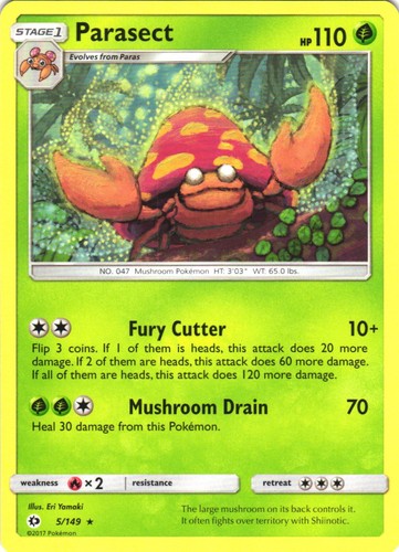 Parasect Rare Normal SM Base Set 5/149 NM | eBay