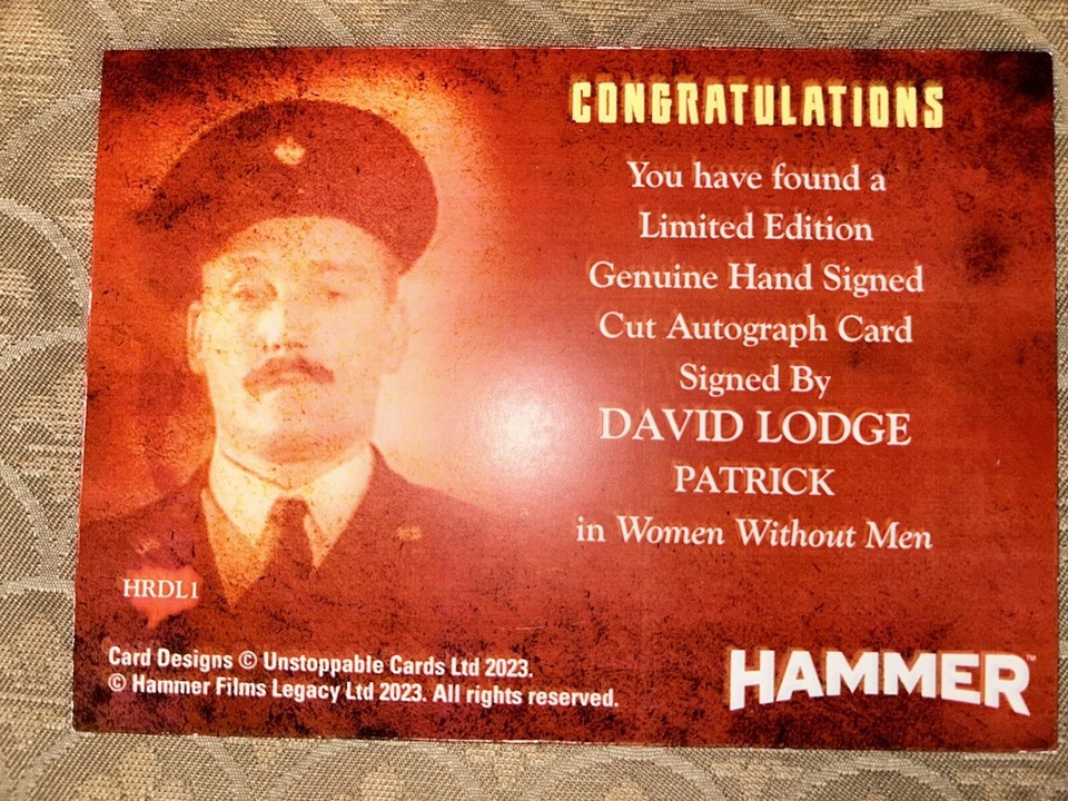 HAMMER HORROR SERIES 1 CUT AUTOGRAPH CARD DAVID LODGE HRDL1 OVERSIZE | eBay