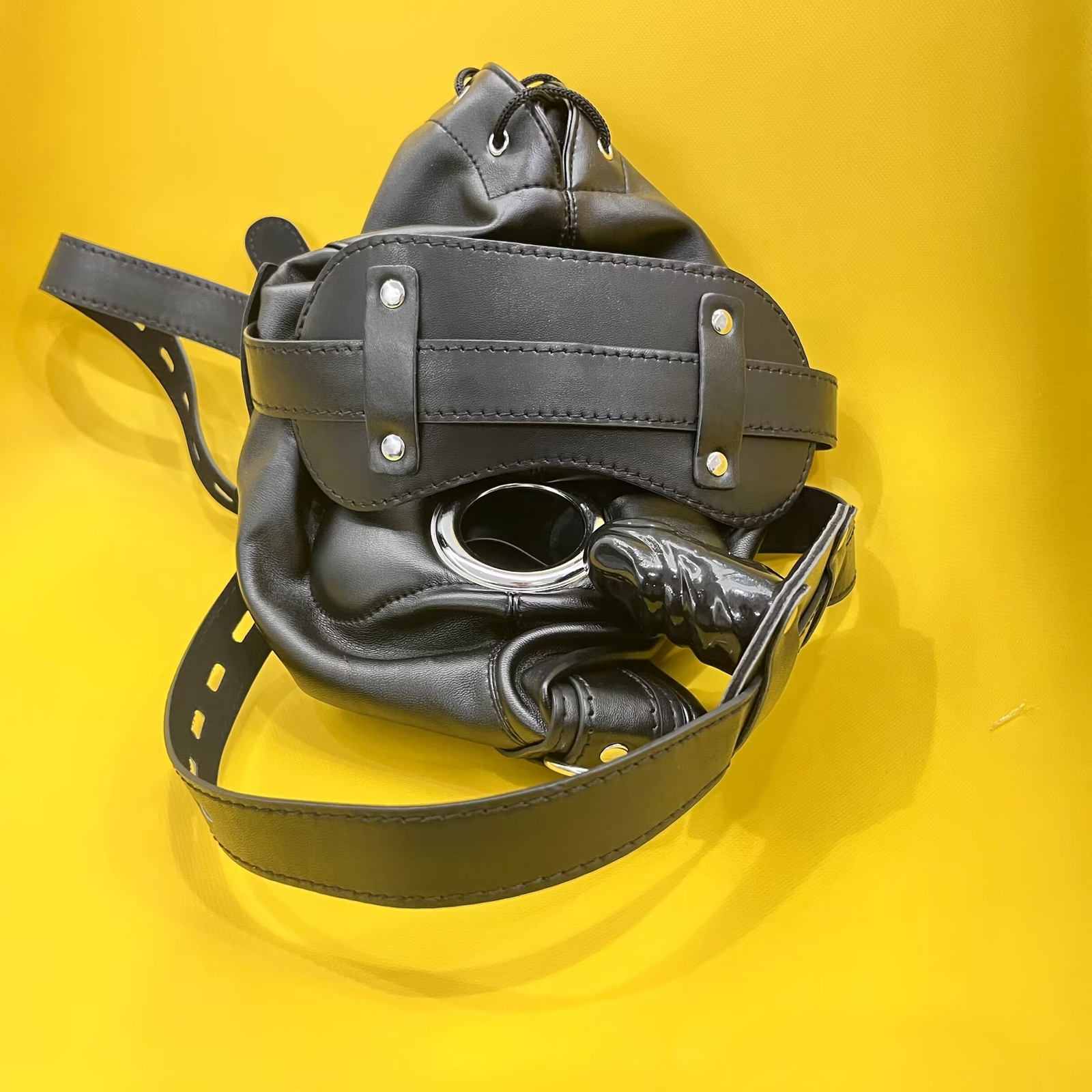 Padded PU Leather Sensory Deprivation Bondage Hood Gimp Mask with Open ...