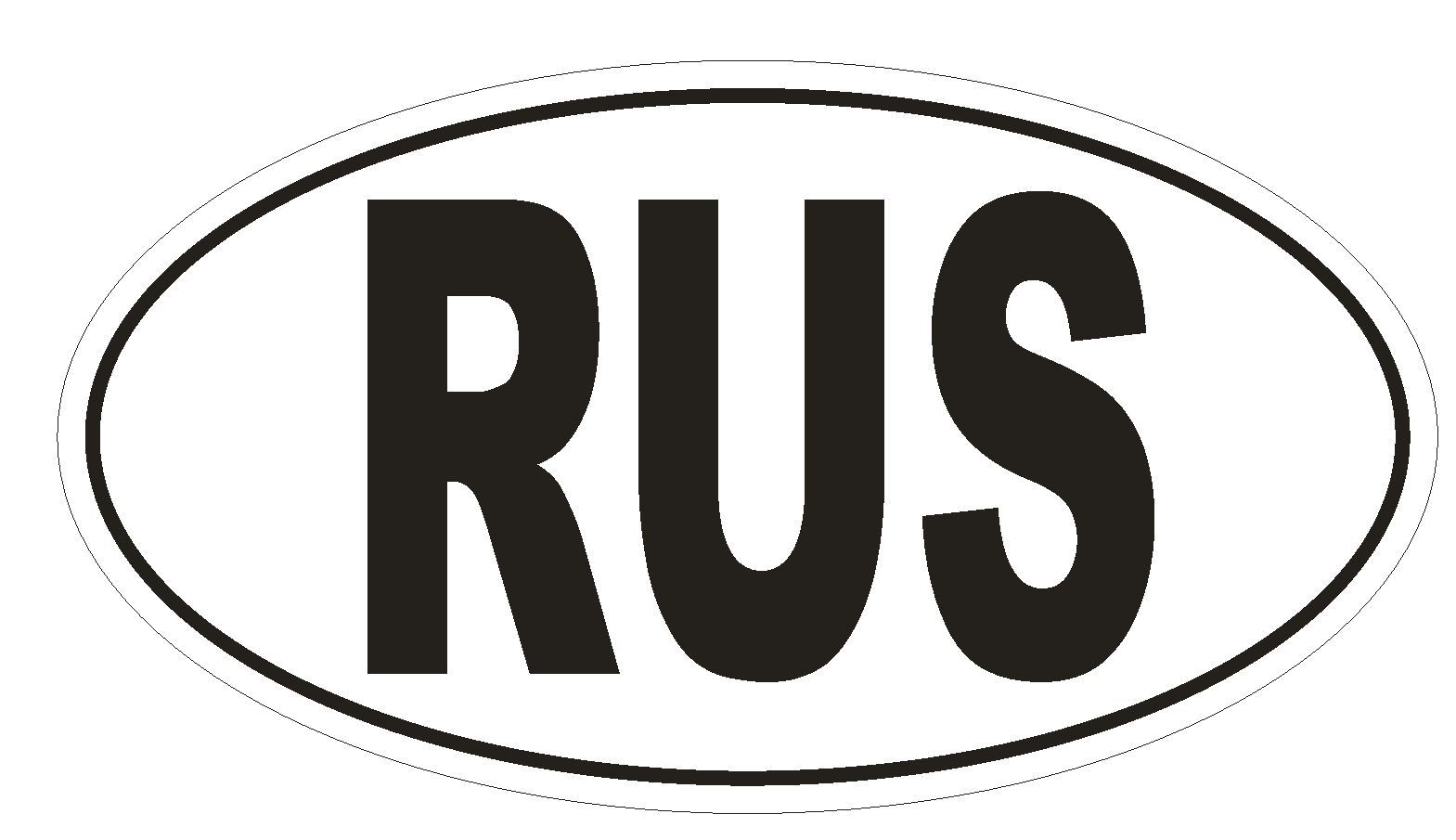 RUS Russia Country Code Oval Bumper Sticker or Helmet Sticker D909 ...