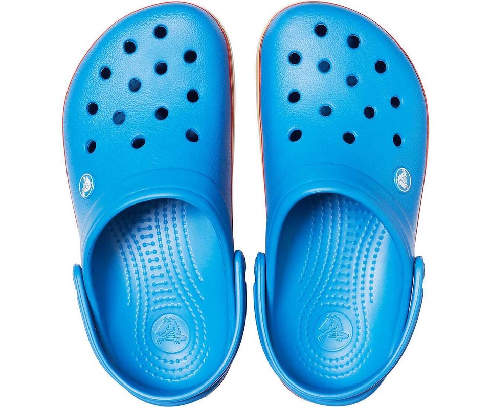 NEW! RARE CROCS CROCBAND HYPER SHINE CLOG Men's & Women's Shoe Blue/Red ...