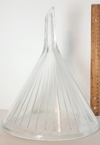 Funnel Set of 3 Ribbed Heavy Flint Glass Mooney AIR VENT Lab Pharmacy ...
