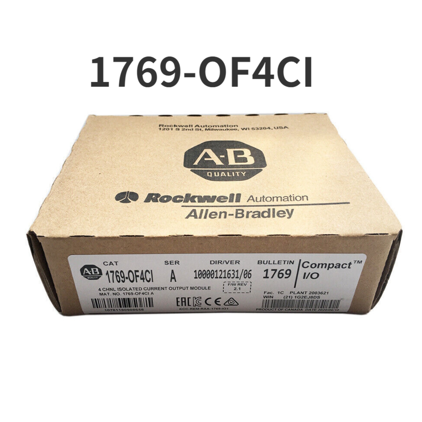 Allen-Bradley 1769-OF4CI CompactLogix 4 Pt A/O Current Module 1769OF4CI ...