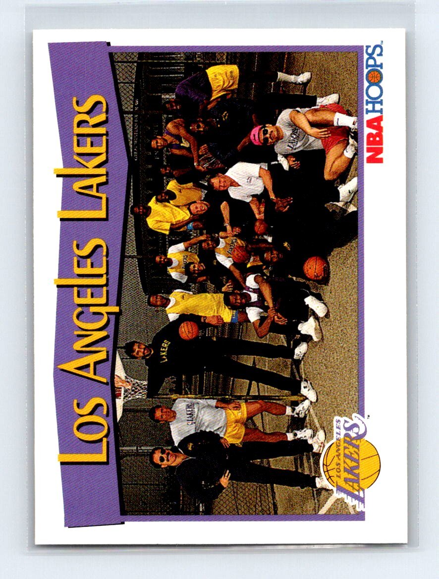 1991-92 Hoops Series 1 Team Card #286 Magic Johnson Los Angeles Lakers ...
