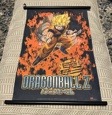 Vintage DragonBall Z Fabric Scroll Banner 2001 Bird Studio Funimation ...