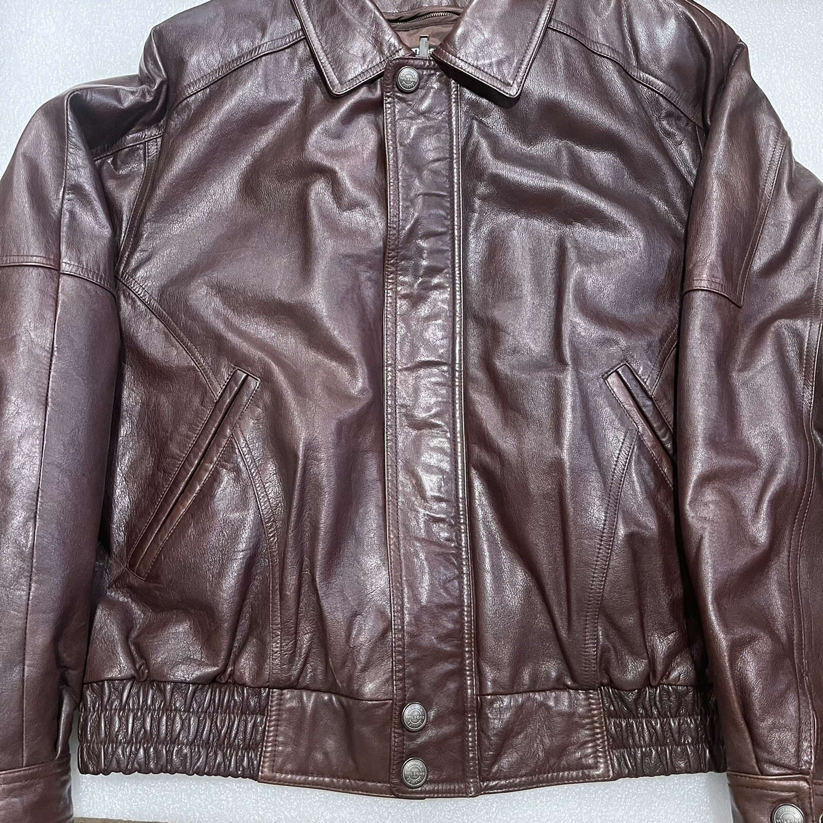VTG Wilsons Thinsulate Leather Bomber 3M Jacket XL - Gem