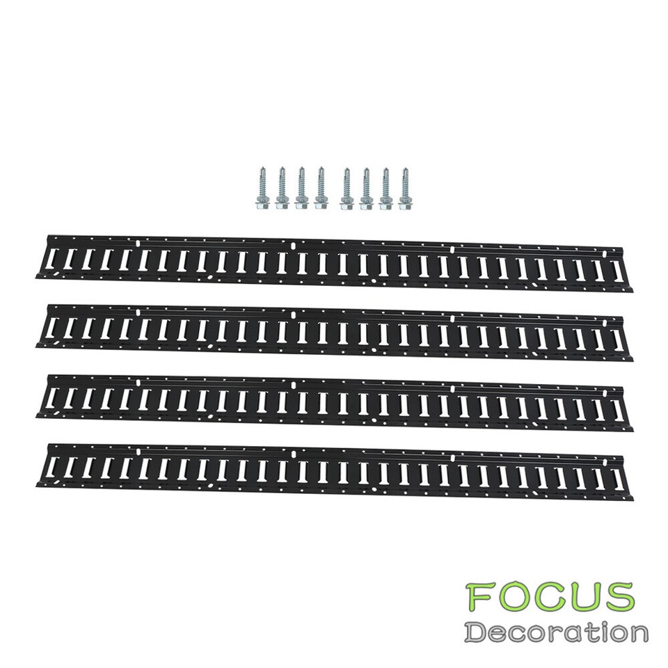 E Track Tie Down Rail Kit 5' Alloy Steel 4Pcs Black ETrack Bar Rails ...
