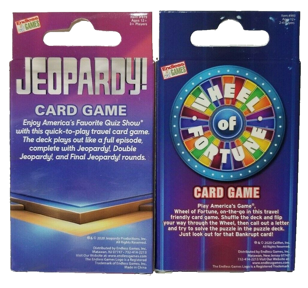 Jeopardy Wheel of Fortune Playing Card Game Set | eBay