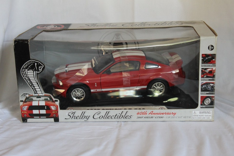 Shelby Collectables 07 Shelby GT500 in Red White 1:18 Scale | eBay