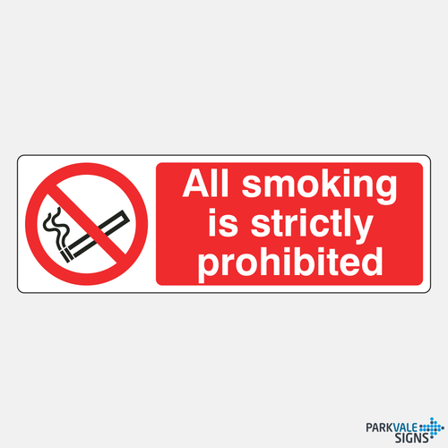 All Smoking Is Strictly Prohibited Signs | eBay