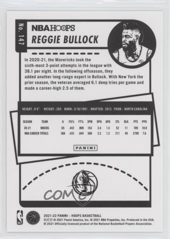 2021-22 Panini NBA Hoops Winter Reggie Bullock #147 | eBay