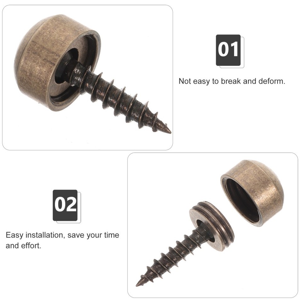 Mirror Fixing Screws Decorative Caps Self Tapping Copper and Brass ...