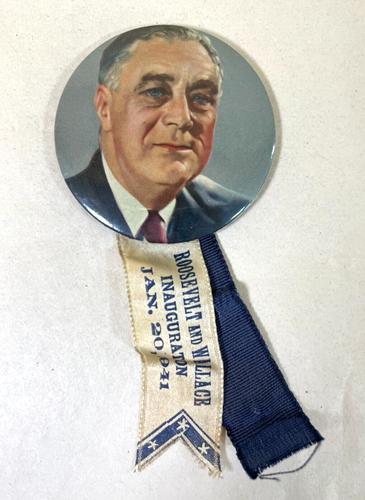 Rare vintage Roosevelt and Wallace Inauguration Jan. 20, 1941 button ...
