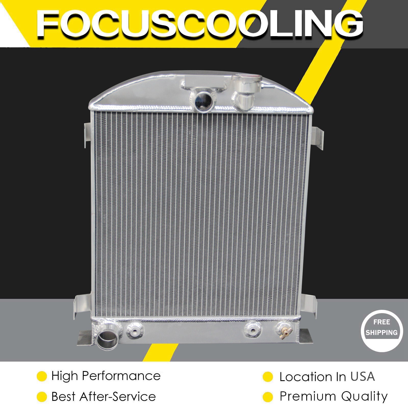 3 Rows Aluminum Radiator For 1932 33-38 Ford Model T Chopped FORD ...