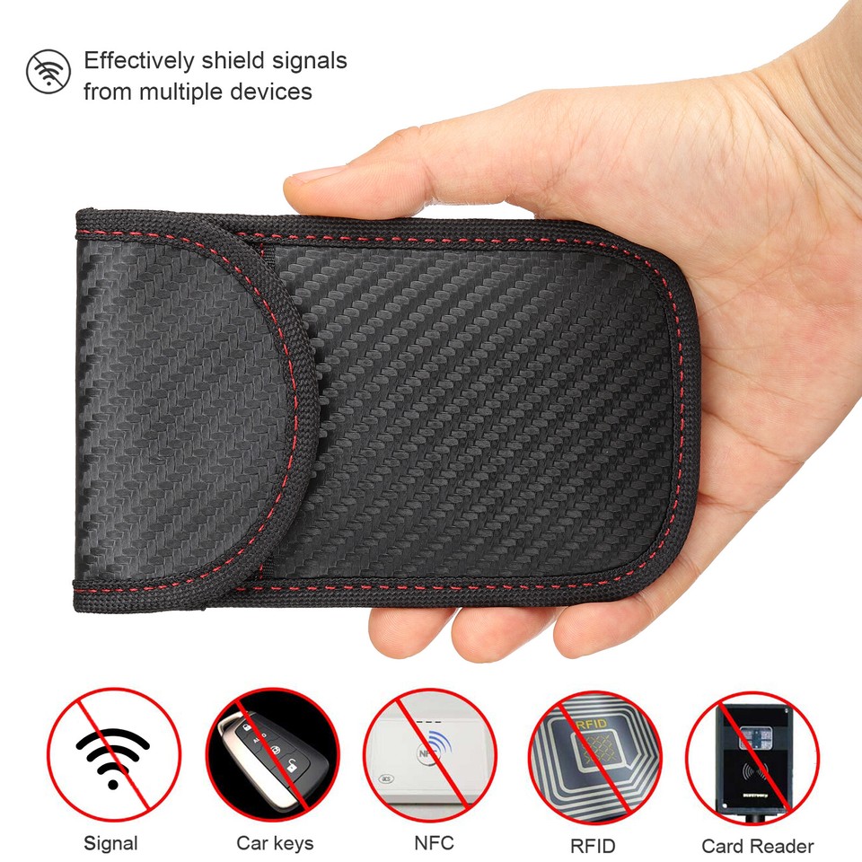 Faraday Bag RFID Signal Blocking Shielding Pouch Cell Phone Wallet ...