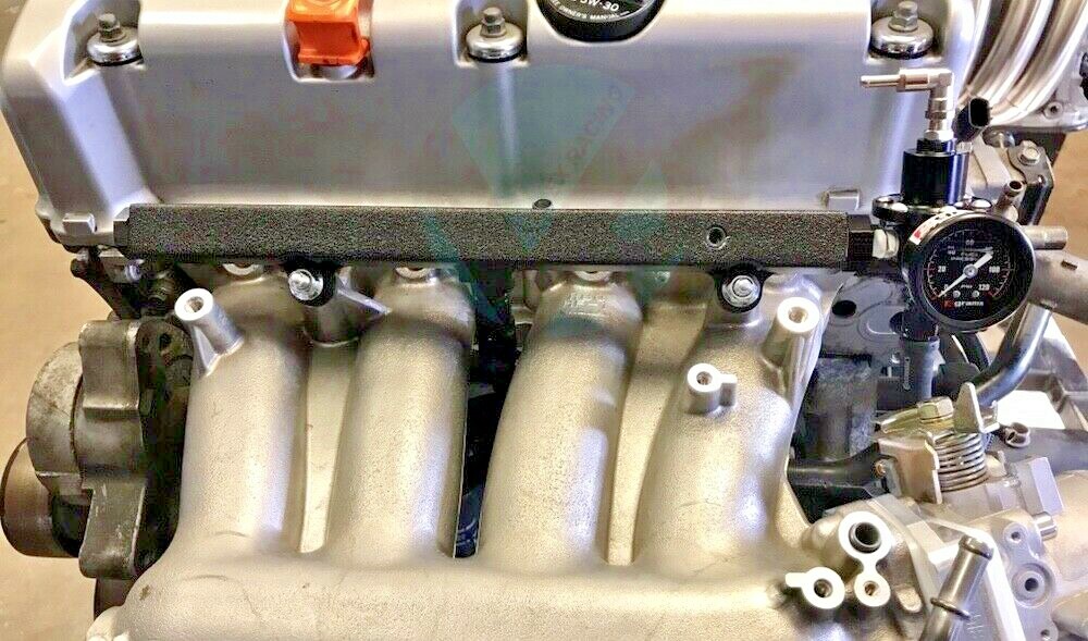 K Swap Center Feed 6AN Wrinkle Black Fuel Rail Kit EG EK DC2 K Tuned ...