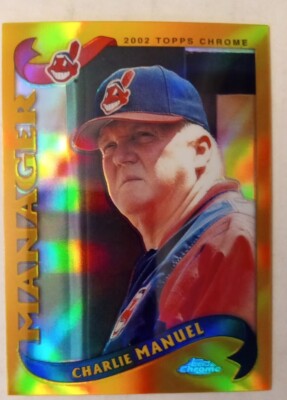 2002 Topps Chrome Baseball Gold Refractor Charlie Manuel Cleveland ...