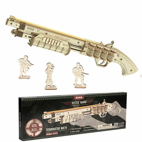 ROKR DIY Shotgun 3D Wooden Puzzle Gun Model Building | eBay