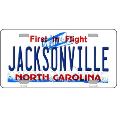 Jacksonville North Carolina License Plate Metal Sign Car Truck Wall ...