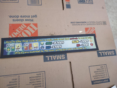 spongebob squarepants arcade redemption cabinet label part #201 | eBay