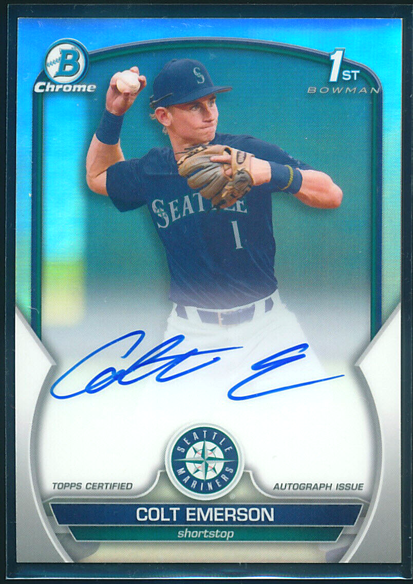 2023 Bowman Chrome Draft Colt Emerson Refractor Auto 090/499 - Mariners ...
