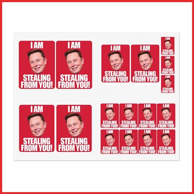 17 PC I Am Stealing From You Elon Musk Sticker Sheet | eBay