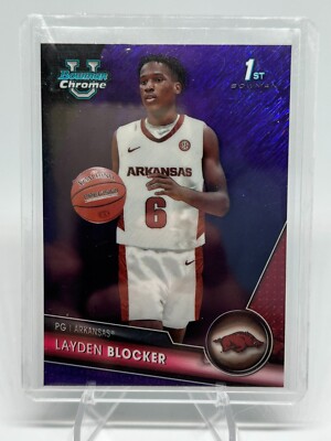 2023-24 Bowman Chrome U Layden Blocker Purple Shimmer Refractor ...