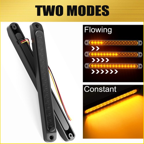 2pcs Smoke Amber Sequential LED Turn Signal Light Truck Trailer Light ...