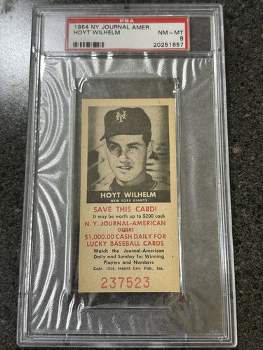 Hoyt Wilhelm 1954 NY Journal American PSA 8, EXTREMELY RARE! POP 2 ...