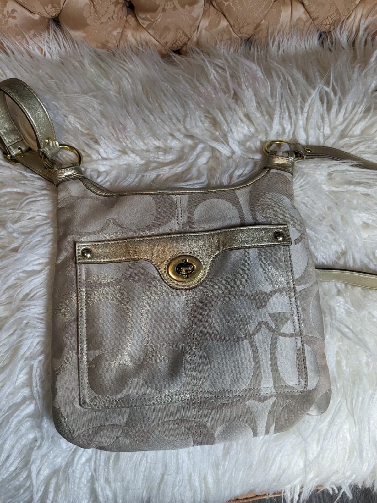 Coach Penelope Optic Metallic Gold Signature Hippie B… - Gem